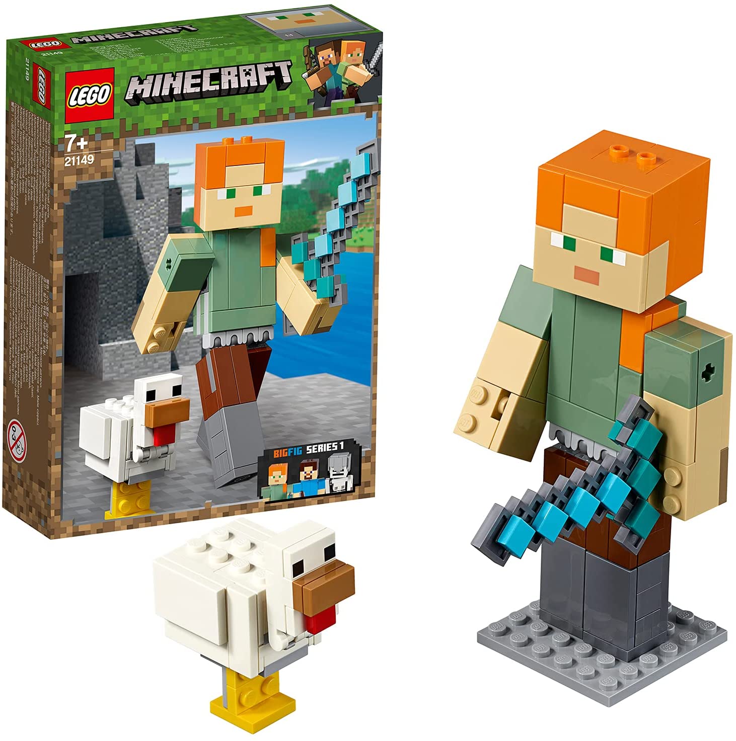 Descubre la emocionante figura de Alex con un pollo en Lego Minecraft ...